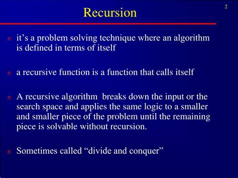 Ppt Recursion Powerpoint Presentation Free Download Id6079125