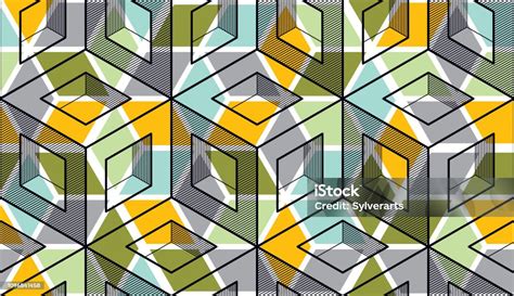 기하학적 3d 라인 추상적인 완벽 한 패턴 벡터 배경 기술 스타일 엔지니어링 라인 드로잉 끝 없는 그림입니다 패브릭 벽지 포장지 웹 및 인쇄에 대 한 사용 가능 0명에 대한