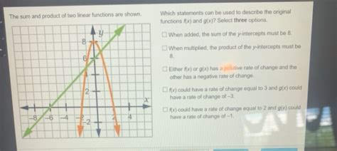 Solved The Sum And Product Of Two Linear Functions Are