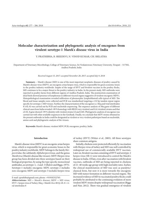 Pdf Molecular Characterization And Phylogenetic Analysis Of Oncogenes