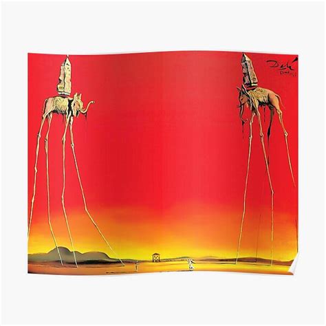 Salvador Dali The Elephants Poster By Rik Yoi Redbubble