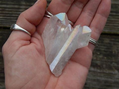 Genuine ANGEL AURA QUARTZ Cluster Titanium Bismuth Silicate