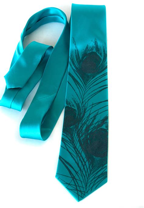 Peacock Tie Peacock Feather Mens Silk Necktie Elegant Etsy