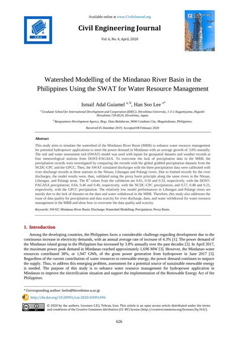 Pdf Watershed Modelling Of The Mindanao River Basin In The For Instance Swat Was