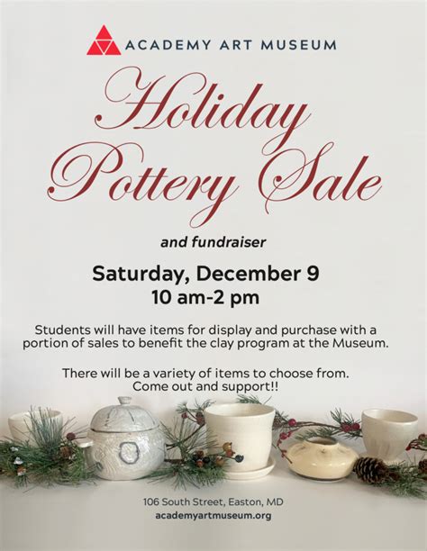 Holiday Pottery Sale Academy Art Museum