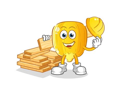 Premium Vector Corn Kernel Builder Vector Cartoon Character