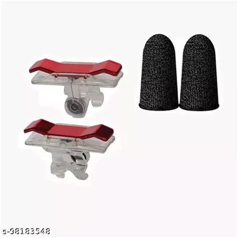 Amesco Combo Pack Of Pubg Rb14 Trigger Red And Black With Highly Sensitive Thumb Sleeve