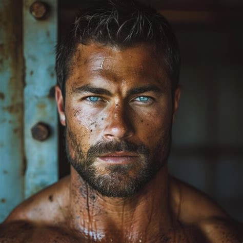 Premium Ai Image Healthy Big Strong Power Huge Man With A Beard With