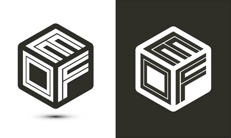 Eof Letter Logo Design With Illustrator Cube Logo Vector Logo Modern Alphabet Font Overlap