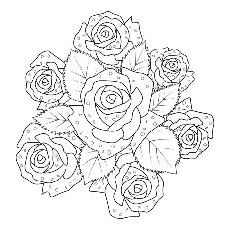 Realistic Rose Coloring Pages Printable