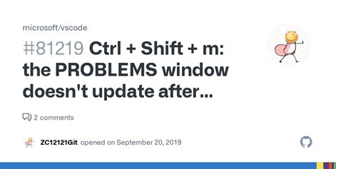 ctrl shift m the problems window doesn t update after renaming a