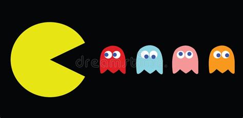 Pac Man Illustration Retro Game Vector Illustration Editorial Stock