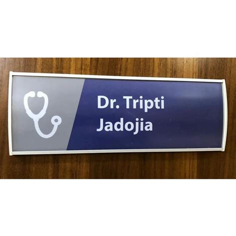 Bluegrey And White Aluminum Anodized Nameplates For Office 7mm At