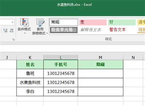 保护隐私，excel中隐藏身份证号和手机号的方法 正数办公
