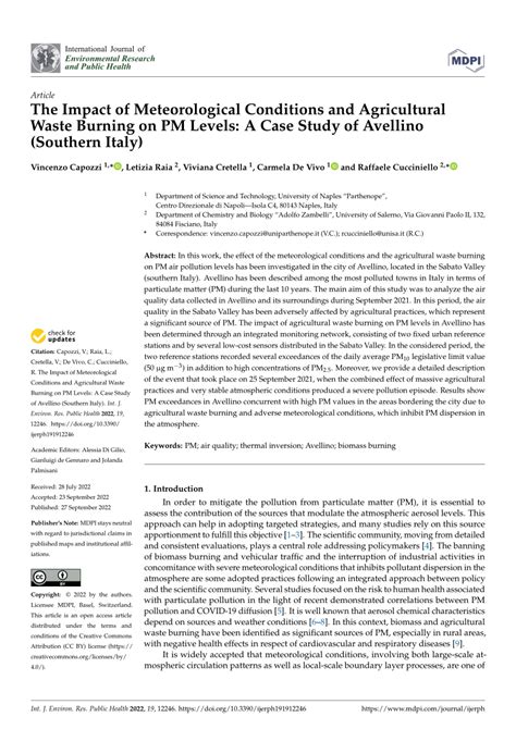 PDF The Impact Of Meteorological Conditions And Agricultural Waste