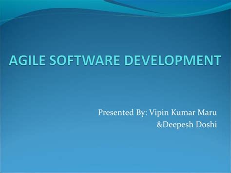 Agile Software Development Ppt