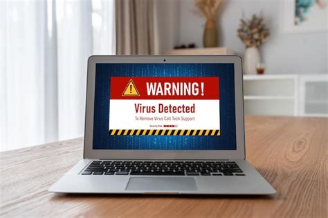 Premium Photo Virus Warning Alert On Computer Screen Detected Modish Cyber Threat Hacker