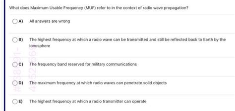 solved what does maximum usable frequency muf refer to in