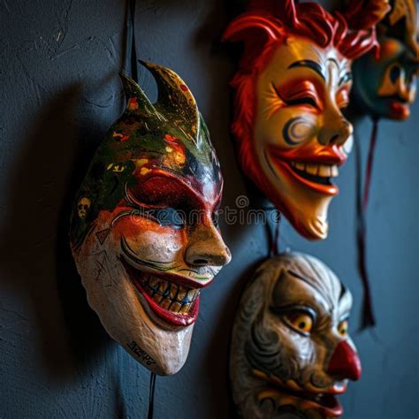 Halloween Masks On Display In A Store Scary Halloween Mask Selection