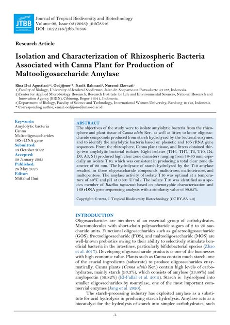 Pdf Isolation And Characterization Of Rhizospheric Bacteria Associated With Canna Plant For