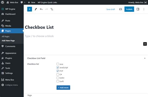 Checkbox List Meta Box Documentation