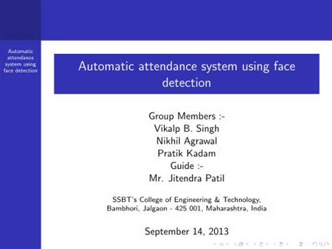 PDF Automatic Attendance System Using Face Detection DOKUMEN TIPS