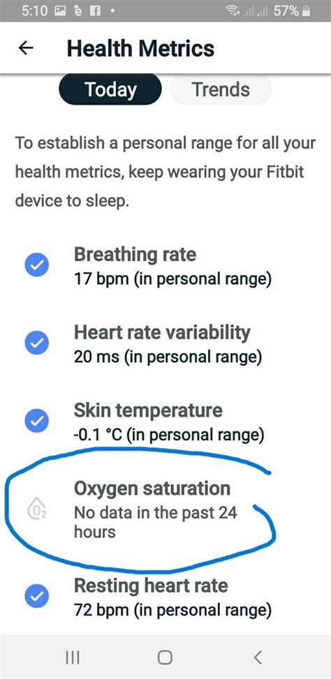 No Spo2 Data In Metrics But Shows Up In Graph R Fitbit