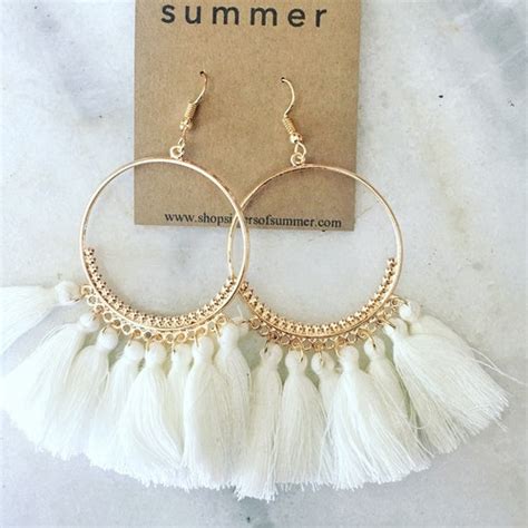 Fringe Hoop Earrings Tassel Earrings Trival Boho Bohemian Etsy