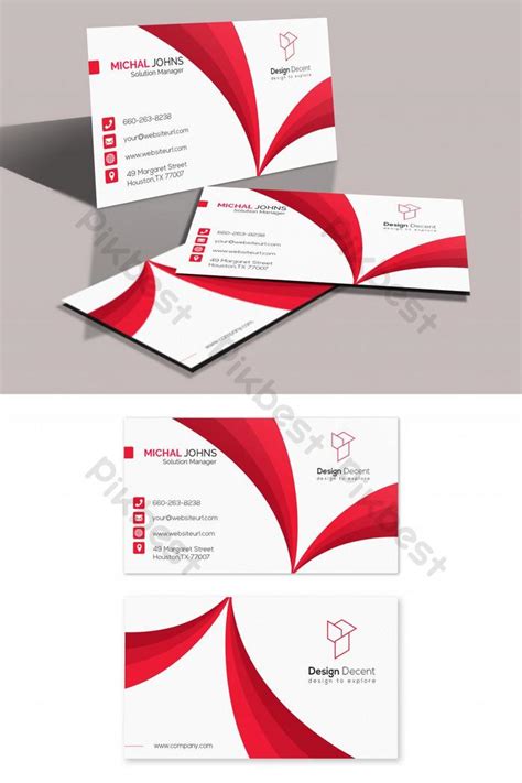 Creative Red Color Business Card Psd Free Download Pikbest