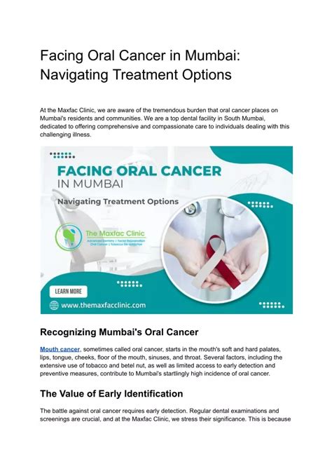 Ppt Facing Oral Cancer In Mumbai Navigating Treatment Options