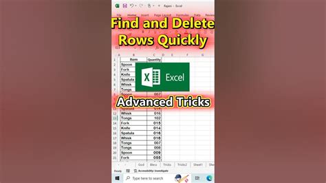 Find And Delete Row Which You Want Excel Exceltips Exceltricks Youtube