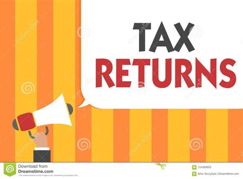 Word Writing Text Tax Returns Business Concept For Tax Payer Financial