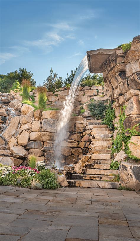 Utah Stone Landscaping Outdoor Waterfall Design