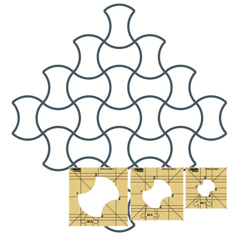 Westalee Design Apple Core Template 3pc Set Sew Steady