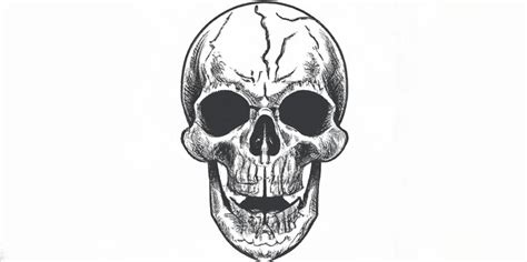 Premium Photo Vintage Scary Human Skull Tattoo Template In Monochrome