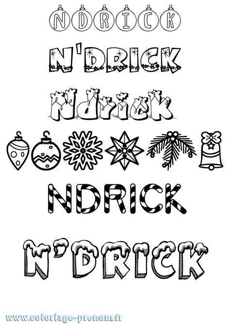 Coloriage Du Prénom Ndrick à Imprimer Ou Télécharger Facilement