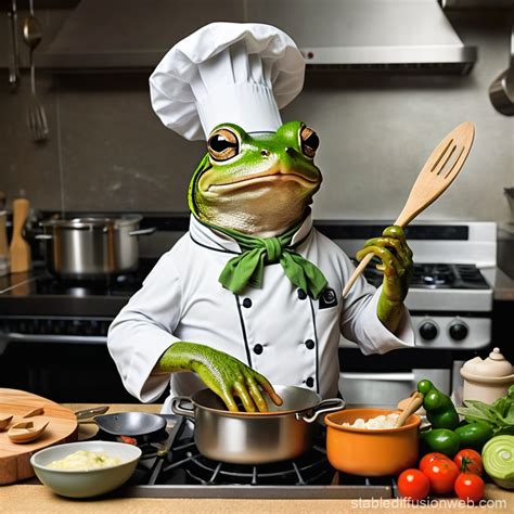 Frog Chef In The Kitchen Stable Diffusion Online