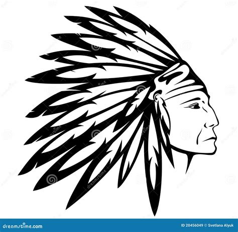 Vector Del Jefe Indio Del Nativo Americano Ilustración Del Vector Ilustración De Pluma