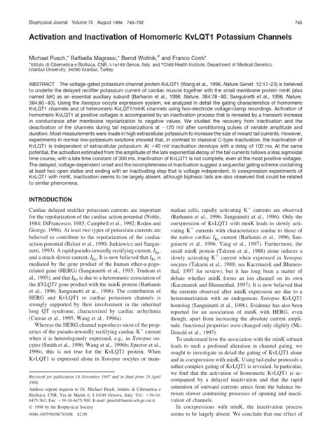 Pusch Biophys 98 Pdf Biophysics Physiology