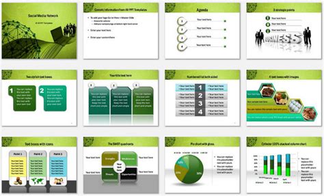 Powerpoint Social Network Template