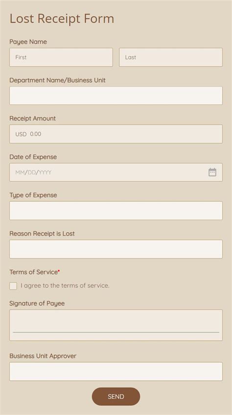 Printable Lost Receipt Form Pdf Printable Free Templates
