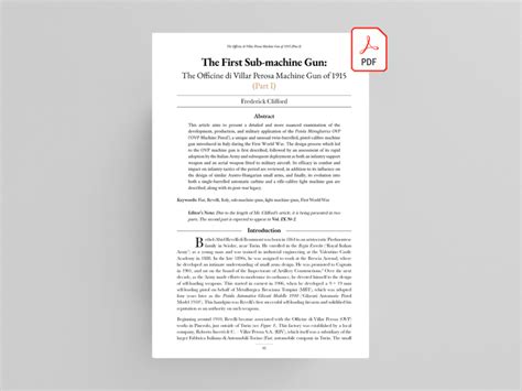 The First Sub Machine Gun Part I Clifford Vol Ix No 1 — Armax The Journal Of