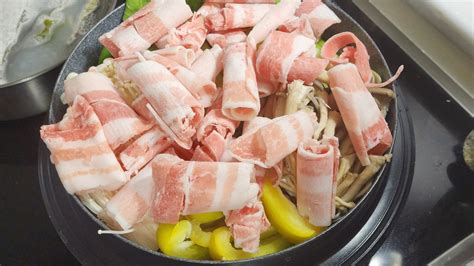 다이어트 요리 대패삼겹살 채소찜