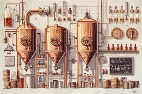 Premium Photo Detailed Illustration Of The Beer Brewing Process