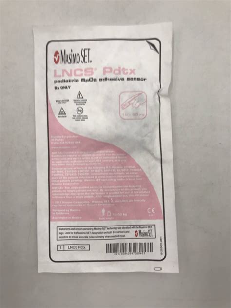 Masimo Lncs Pdtx Pediatric Spo2 Adhesive Sensor 10 50kg X Gb Tech Usa