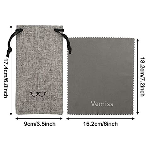 Vemiss Hard Shell Eyeglasses Case Soft Linen Fabrics Portable Glasses