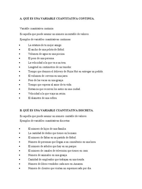 Variable Cuantitativa Continua Pdf Diferencia Teoría Estadística