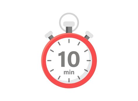 Premium Vector 10 Minutes On Stopwatch Icon In Flat Style Clock Face Timer Vector Illustration