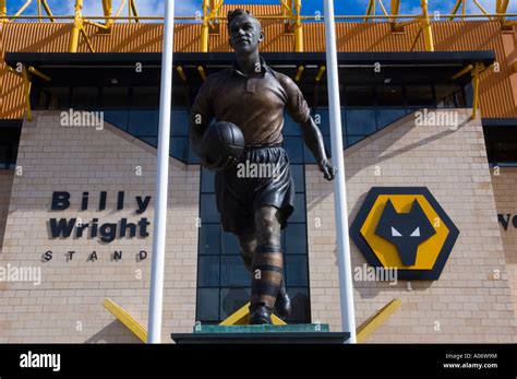 Statue Of Footballer Sir Billy Wright Outside Wolverhampton Wanderers Stadium Wolverhampton