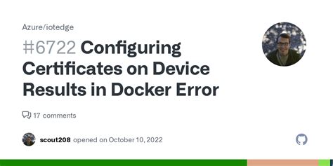 Configuring Certificates On Device Results In Docker Error · Issue